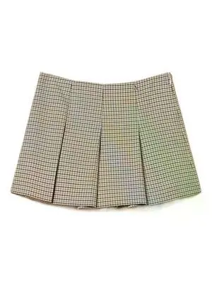 TWINSET Houndstooth Pleated Mini Skirt