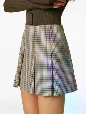 TWINSET Houndstooth Pleated Mini Skirt