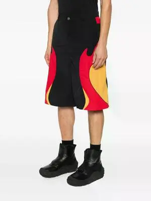 KUSIKOHC Flame-print Rider Shorts - Black