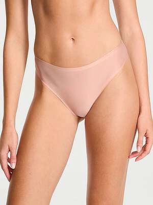 Victoria's Secret Body Victoria Flex Mid-rise Thong Panty - Beige