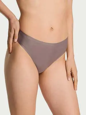 Victoria's Secret Body Victoria Flex Mid-rise Thong Panty - Grey