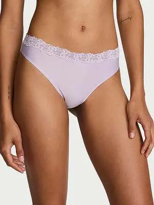 Victoria's Secret Body Victoria Flex Mid-rise Thong Panty - Purple
