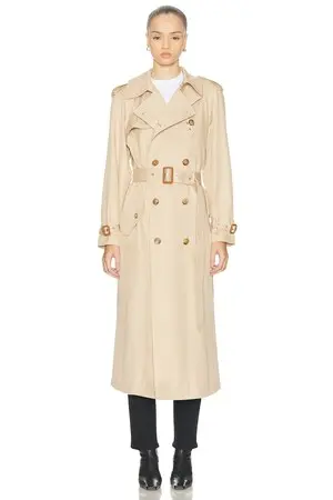 Double-Breasted Trench Coats with Spread Collar