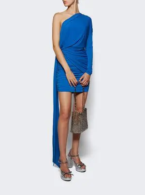 Alex Perry One-sleeve Draped Mini Dress