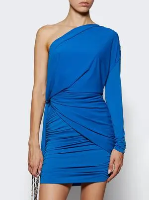 Alex Perry One-sleeve Draped Mini Dress