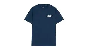 Carhartt Wip University Script Short Sleeve T-shirt - Navy Blue
