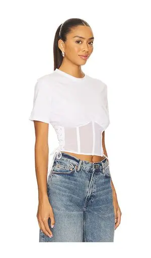 FLEUR DU MAL Sabrina Corset T-shirt - Ivory