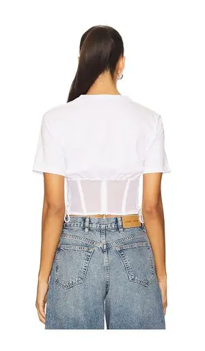 FLEUR DU MAL Sabrina Corset T-shirt - Ivory