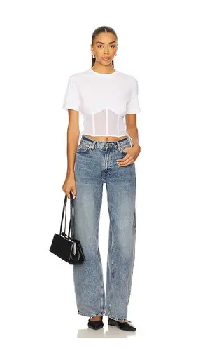 FLEUR DU MAL Sabrina Corset T-shirt - Ivory