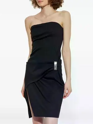 Attico Strapless Side-slit Mini Dress