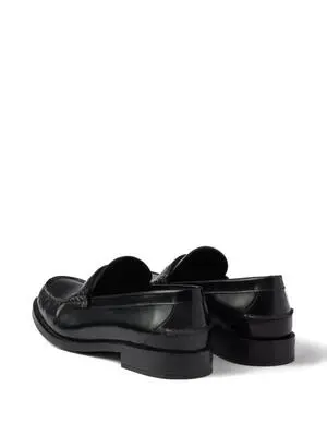 Prada Brushed Leather Band Loafers