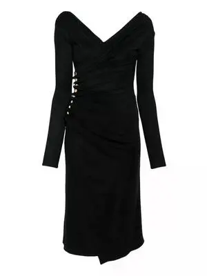 Elisabetta Franchi Side-button Draped Dress
