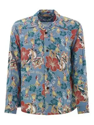 SUN SURF Dancer-print Shirt