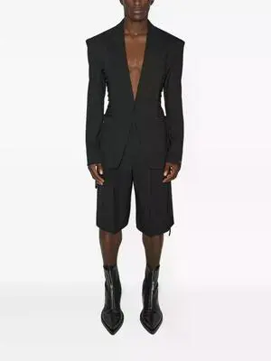 MUGLER Lace-up Padded-shoulder Jacket