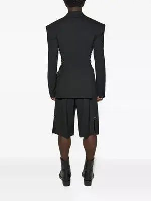 MUGLER Lace-up Padded-shoulder Jacket