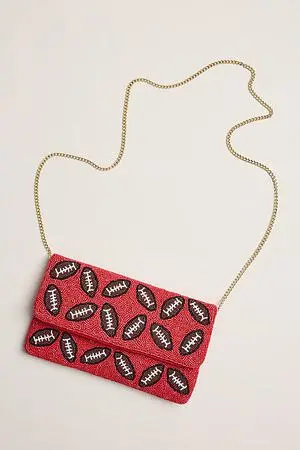 LISI LERCH Beaded Football Clutch - Red