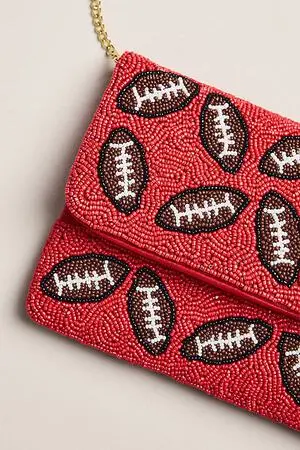 LISI LERCH Beaded Football Clutch - Red