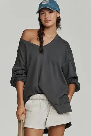 PILCRO Hudson Cotton Popover Top - Magnet