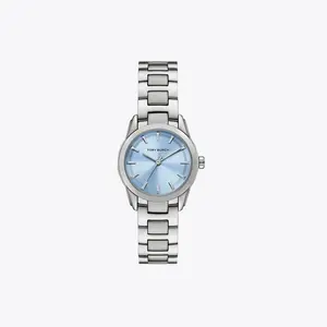 Tory Burch Small Miller Watch - Light Blue/silver