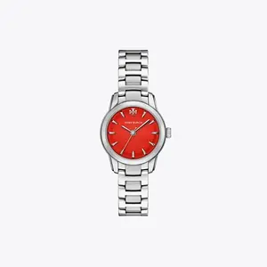 Tory Burch Small Miller Watch - Red/silver