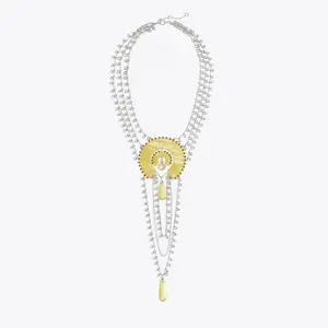 Tory Burch Curiosity Layered Necklace - Tory Silver/yellow