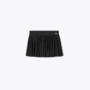 Tory Burch Flounce Jersey Tennis Skirt - Black