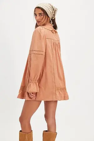 Free People 5 O'clock Time Mini Dress - Peached Copper