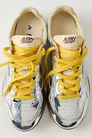 Free People Autry Windspin Low Metallic Sneakers - Silver/ivory
