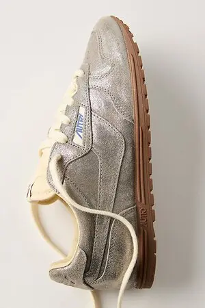 Free People Autry Windspin Low Metallic Sneakers - Silver/ivory