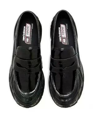 NEW BALANCE Crocodile-effect Slip-on Sneakers - Black/black