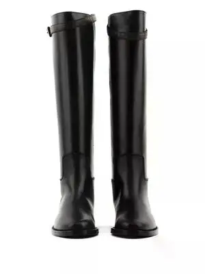 PAUL WARMER Buckle-strap Leather Boots - Black