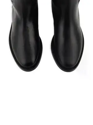 PAUL WARMER Buckle-strap Leather Boots - Black