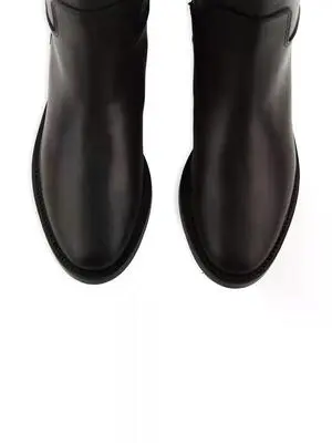 PAUL WARMER Buckle-strap Leather Knee High Boots - Brown