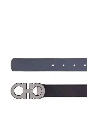 FERRAGAMO Reversible Gancini Belt - Blue