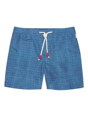 Orlebar Brown Patterned Drawstring Swim Shorts - Blue