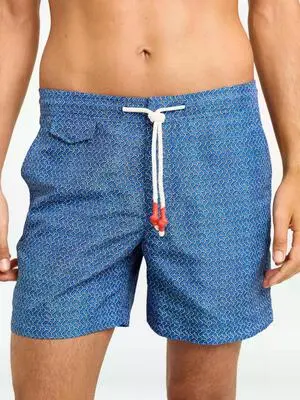 Orlebar Brown Patterned Drawstring Swim Shorts - Blue