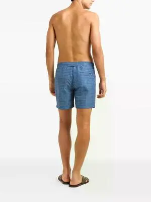 Orlebar Brown Patterned Drawstring Swim Shorts - Blue
