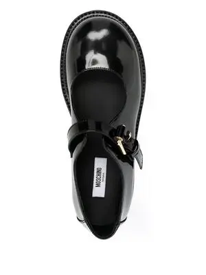 Moschino Buckle-fastening Patent-leather Pumps - Black