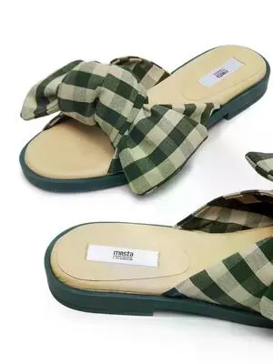 MIISTA Gingham Bow Sandals