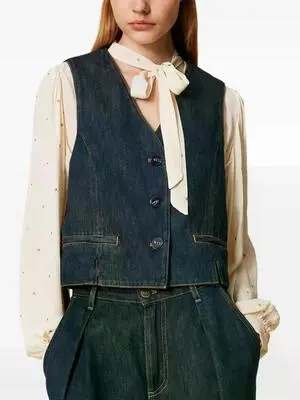 TWINSET Denim Gilet - Blue