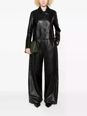 ARMA Elastic-waist Leather Trousers