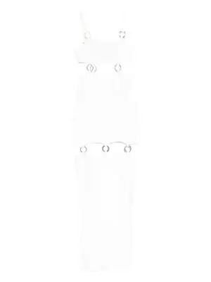 VESTIAIRE D'UN OISEAU LIBRE Ring-detail Midi Dress - White