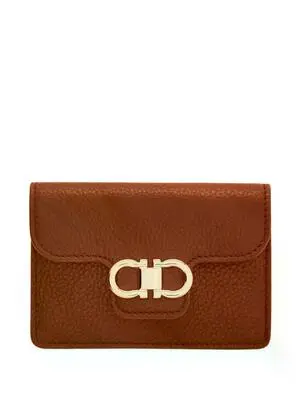 FERRAGAMO Gancini Calfskin Keyring Wallet - Brown