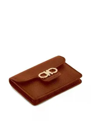 FERRAGAMO Gancini Calfskin Keyring Wallet - Brown