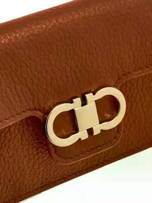 FERRAGAMO Gancini Calfskin Keyring Wallet - Brown