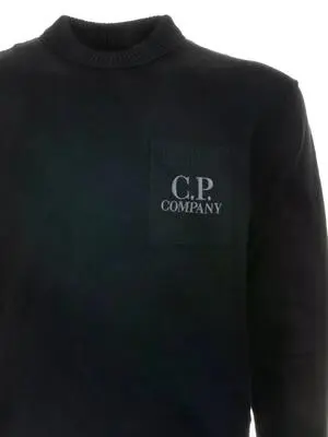 C.P. COMPANY Logo-patch Pocket Sweater - Black