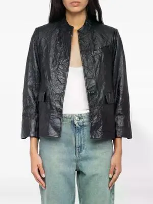 Zadig&Voltaire Crinkle Leather Blazer - Black