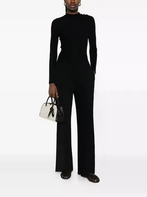 FORTE_FORTE Pleated Wide-leg Trousers - Black