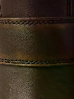 Prada Leather Buckled Combat Boots