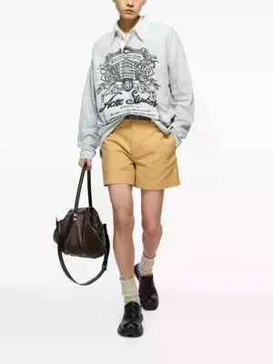 Acne Studios Graphic-print Long-sleeve Polo Shirt